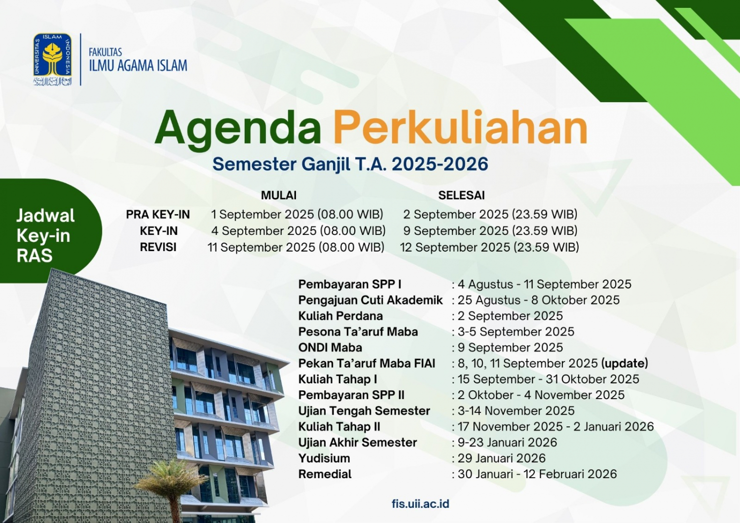 Agenda Perkuliahan Semester Ganjil 2025-2026 - Divisi Administrasi Akademik dan Teknologi Informasi